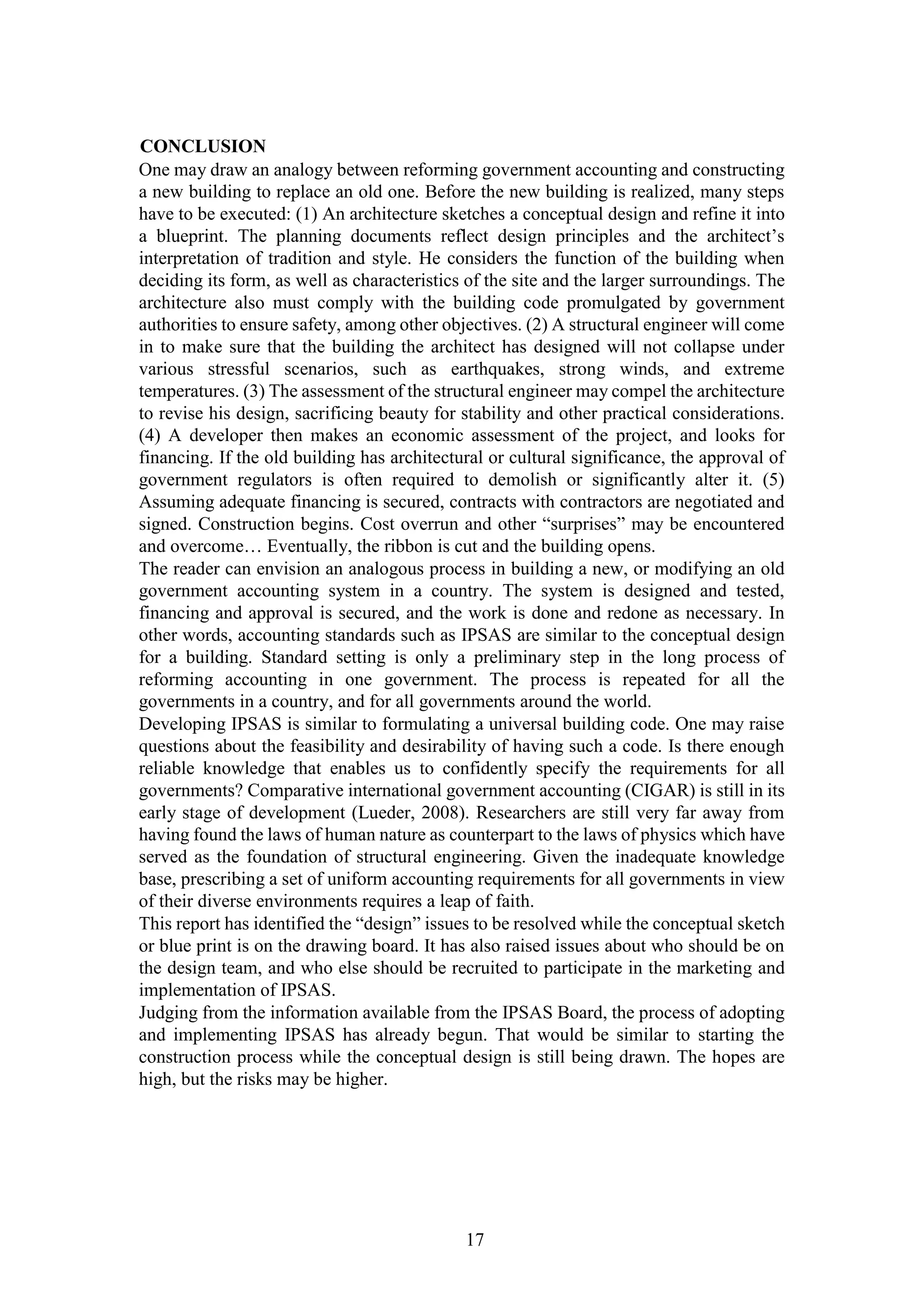 Report on-international public-sector accounting standards (ipsas) | PDF