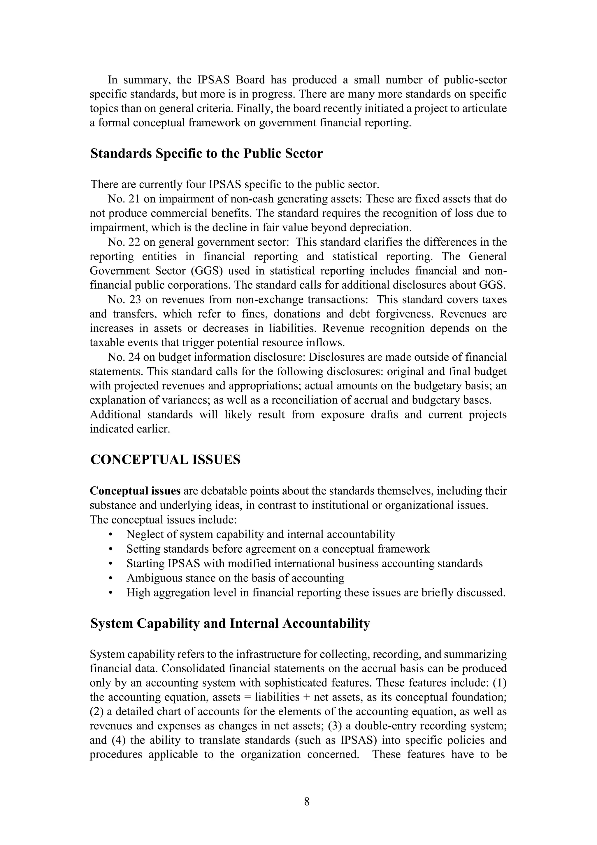 Report on-international public-sector accounting standards (ipsas) | PDF