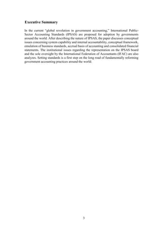 Report on-international public-sector accounting standards (ipsas) | PDF