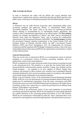 Report on-international public-sector accounting standards (ipsas) | PDF