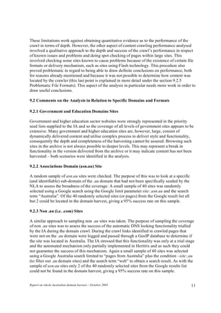 Report on the Crawl and Harvest of the Whole Australian Web ... | PDF