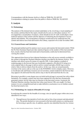 Report on the Crawl and Harvest of the Whole Australian Web ... | PDF