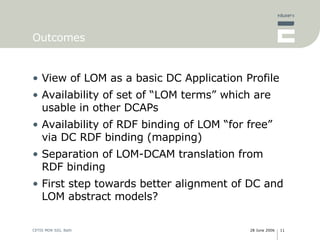 Report on Work of Joint DCMI/IEEE LTSC Task Force | PPT