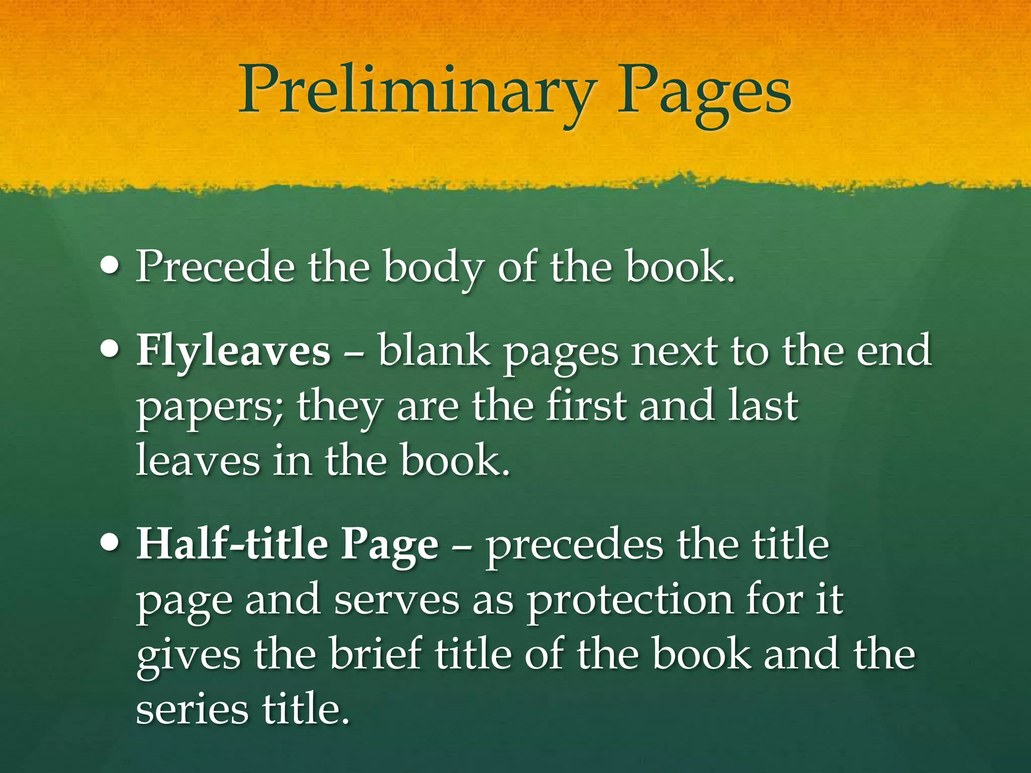 Parts of the Book | PPTX