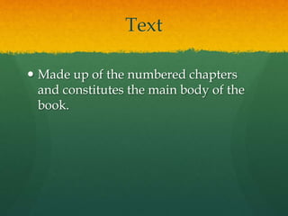Parts of the Book | PPTX