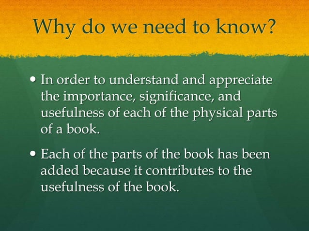 Parts of the Book | PPTX | Books and Literature