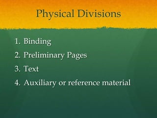 Parts of the Book | PPTX