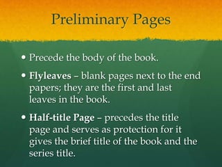 Parts of the Book | PPTX