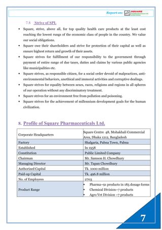 Performance Appraisal of Square Pharmaceutical ltd | PDF