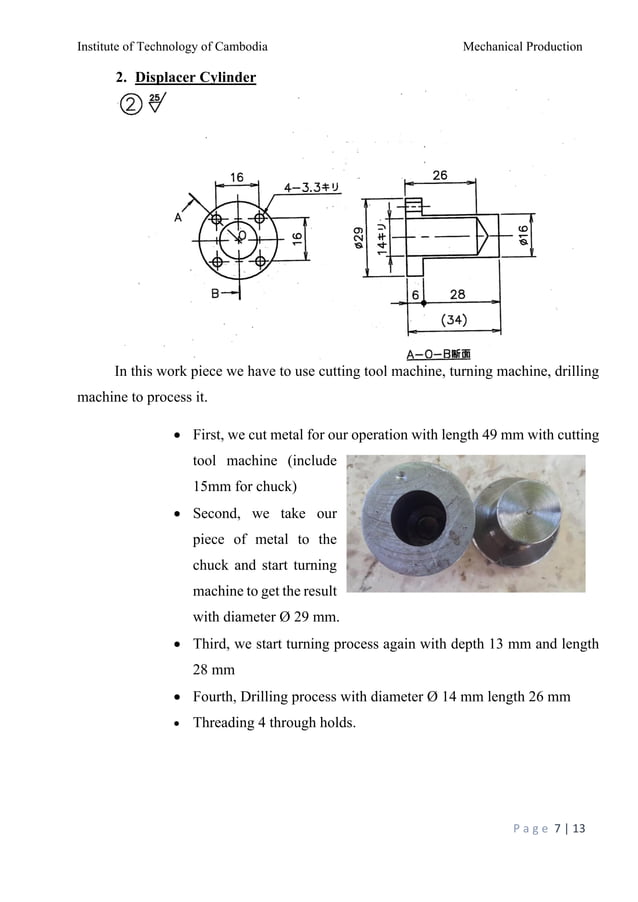 Mechanical production of stirling Engine | PDF