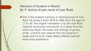 Report rizal | PPTX