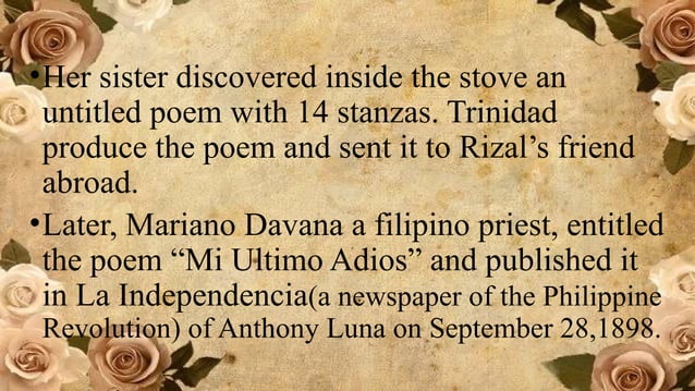 Mi Ultimo Adios or My Last Farewell of Rizal | PPTX
