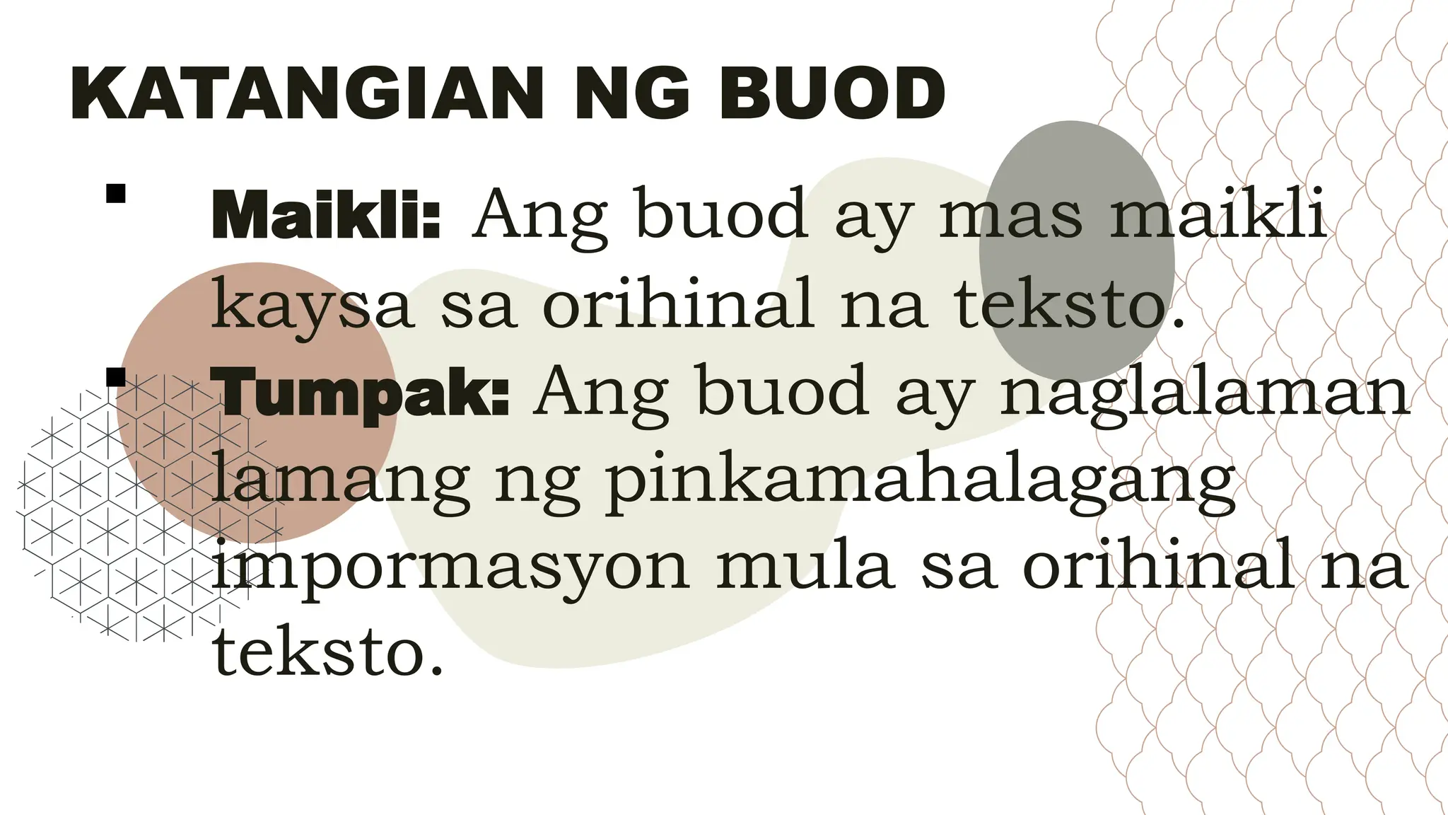Sintesis at Buod, Report in Filipino.... | PPT
