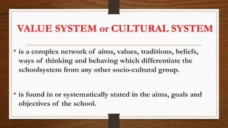 Report system the cultural subsystem inside the schoolsystem | PPTX