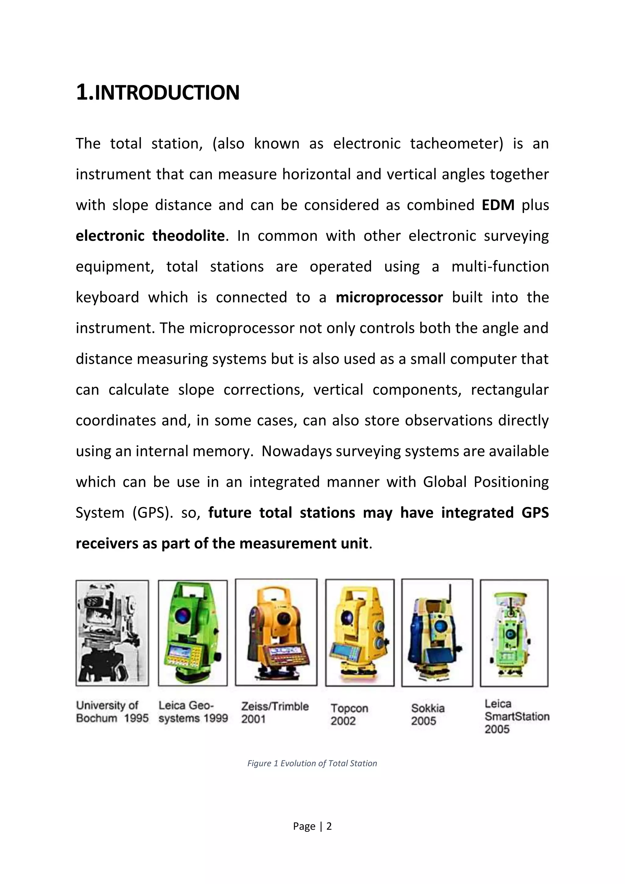 TOTAL STATION: THEORY, USES AND APPLICATIONS. | PDF