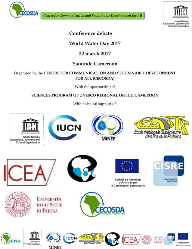 Report water conference 2017 - Cameroon- cecosda- iucn- unesco- minee- padoue- wadic - english | PDF