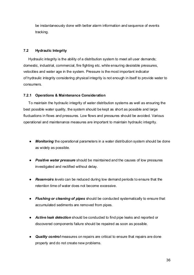 Report water treatment for domestic water supplies