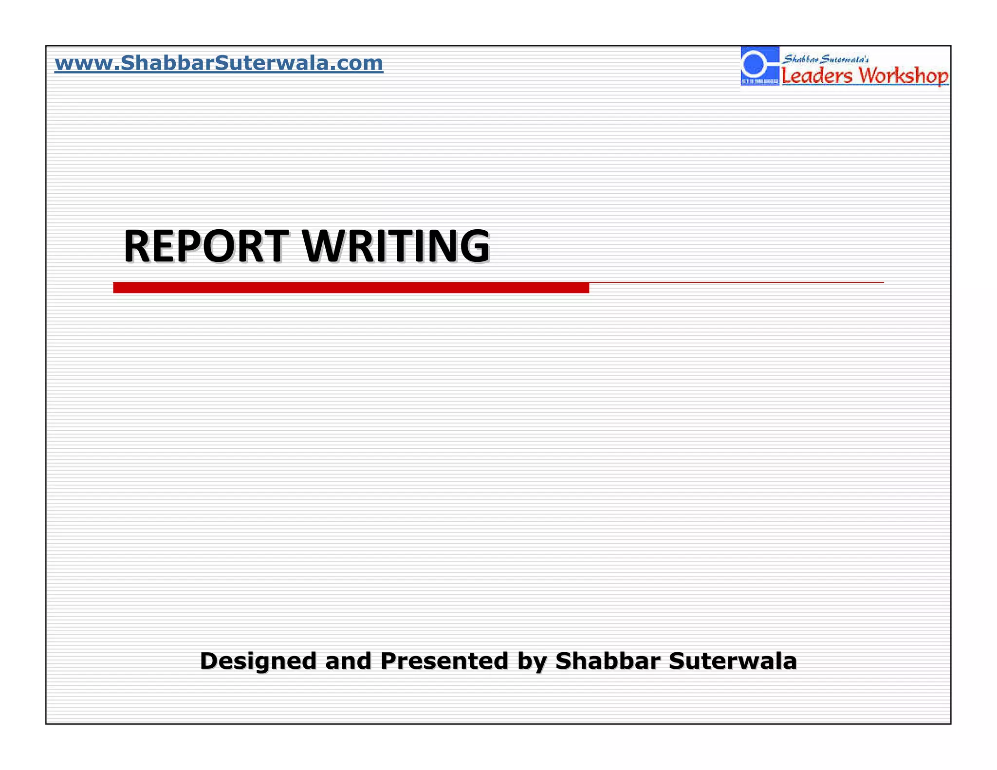 Report writing | PPT