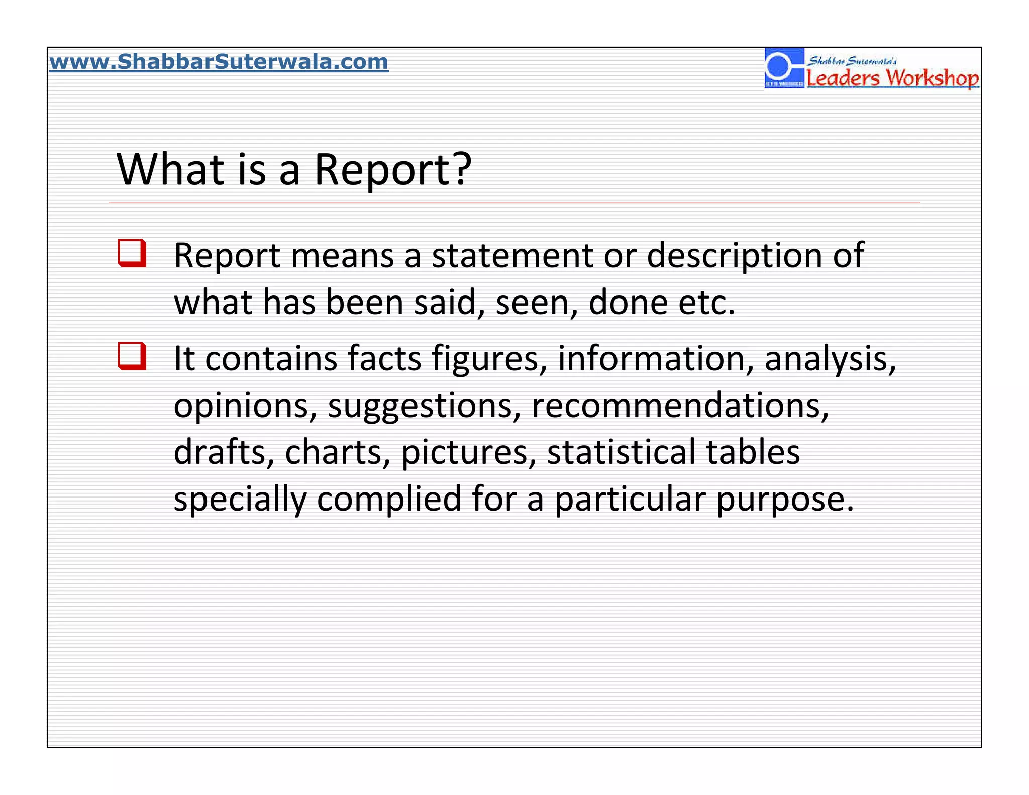 Report writing | PPT