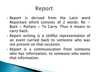 Report writing | PPTX