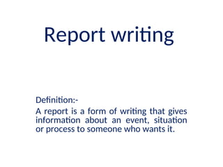 Report-writing for marketing research... | PPT