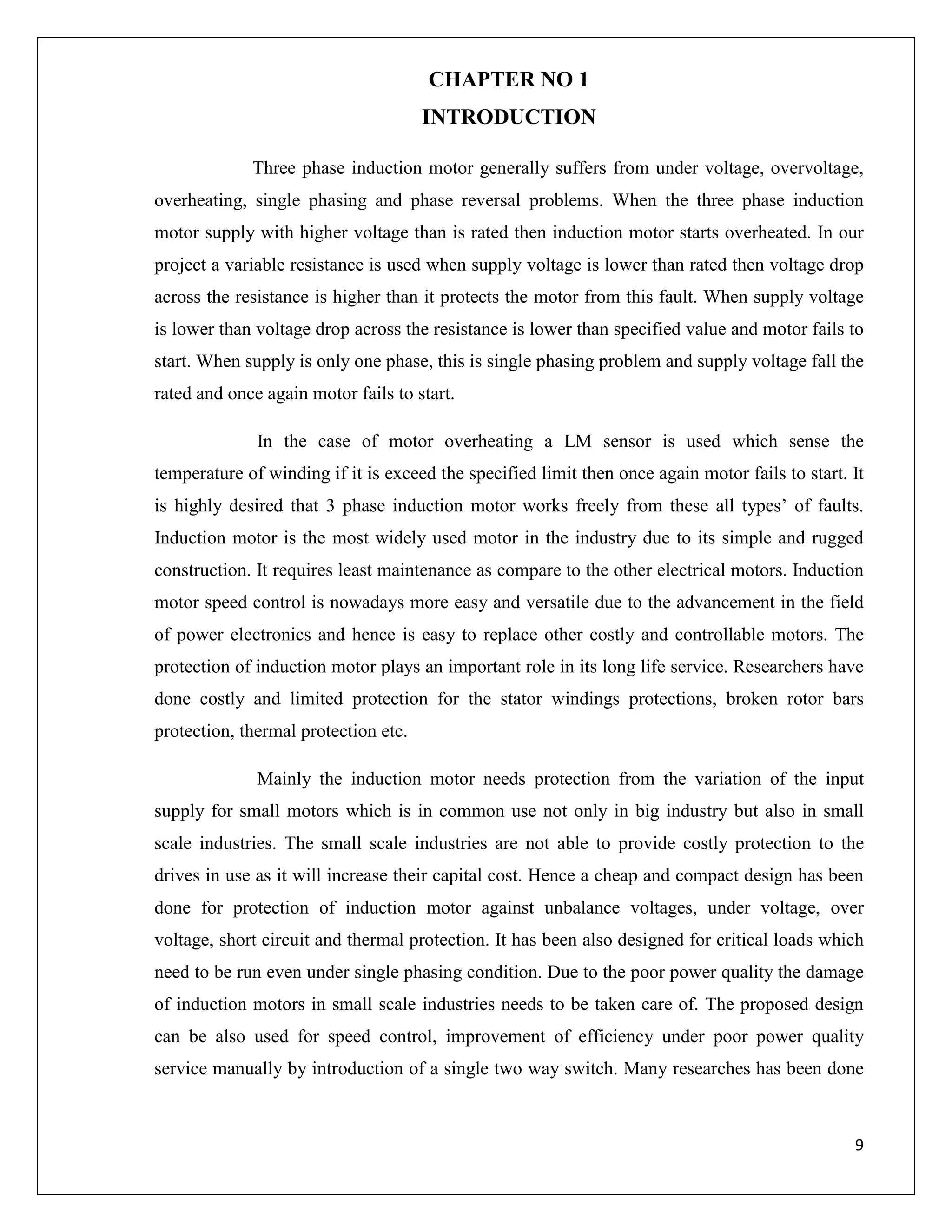 induction motor protection system | PDF