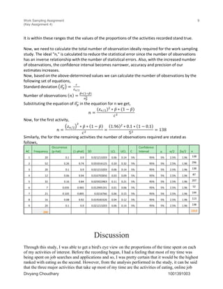 Metrics and Measurement Work Sampling Project | PDF