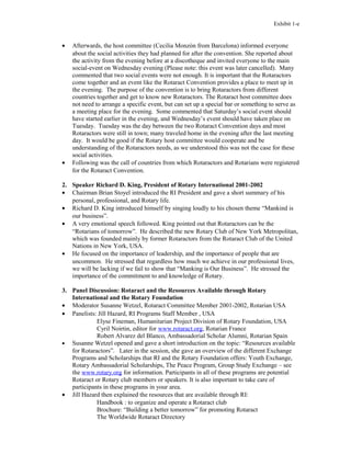 Report Rotaract PreConvention 2002 Barcelona, Spain | PDF