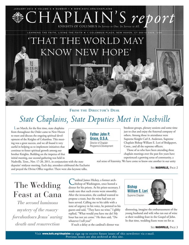 Chaplain's Report: That the World may Know New Hope | PDF ...