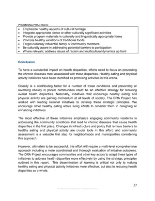 Using Healthy Eating and Active Living Initiatives to Reduce Health ...