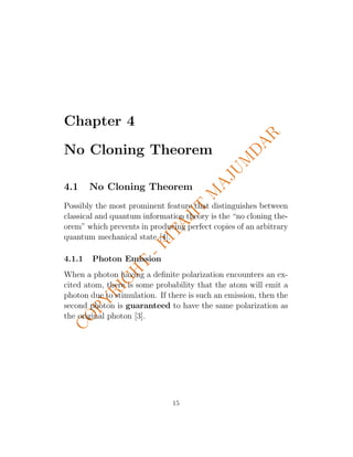 No Cloning Theorem with essential Mathematics and Physics | PDF