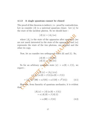 No Cloning Theorem with essential Mathematics and Physics | PDF