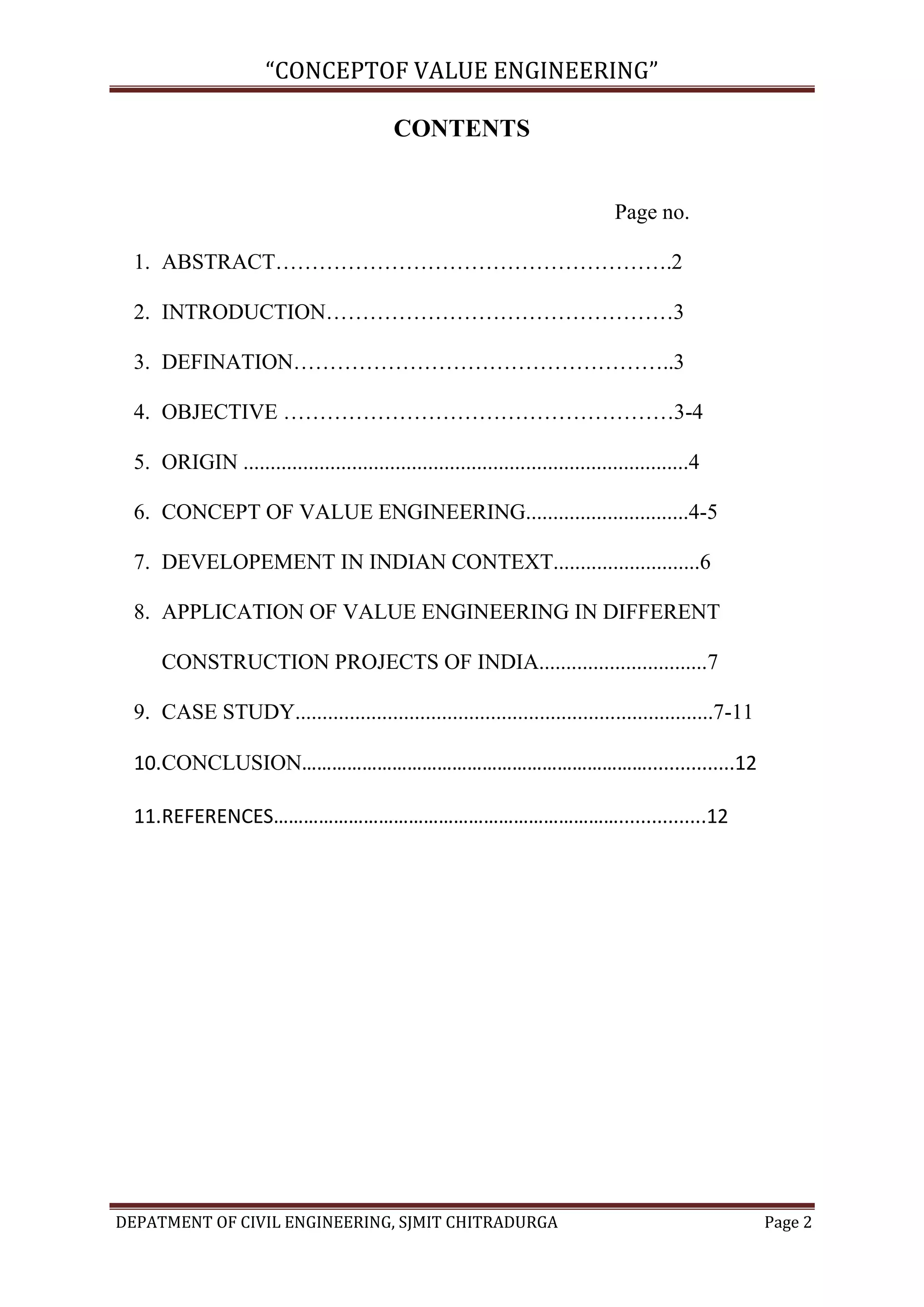 concept of value engineering-construction industry. | PDF