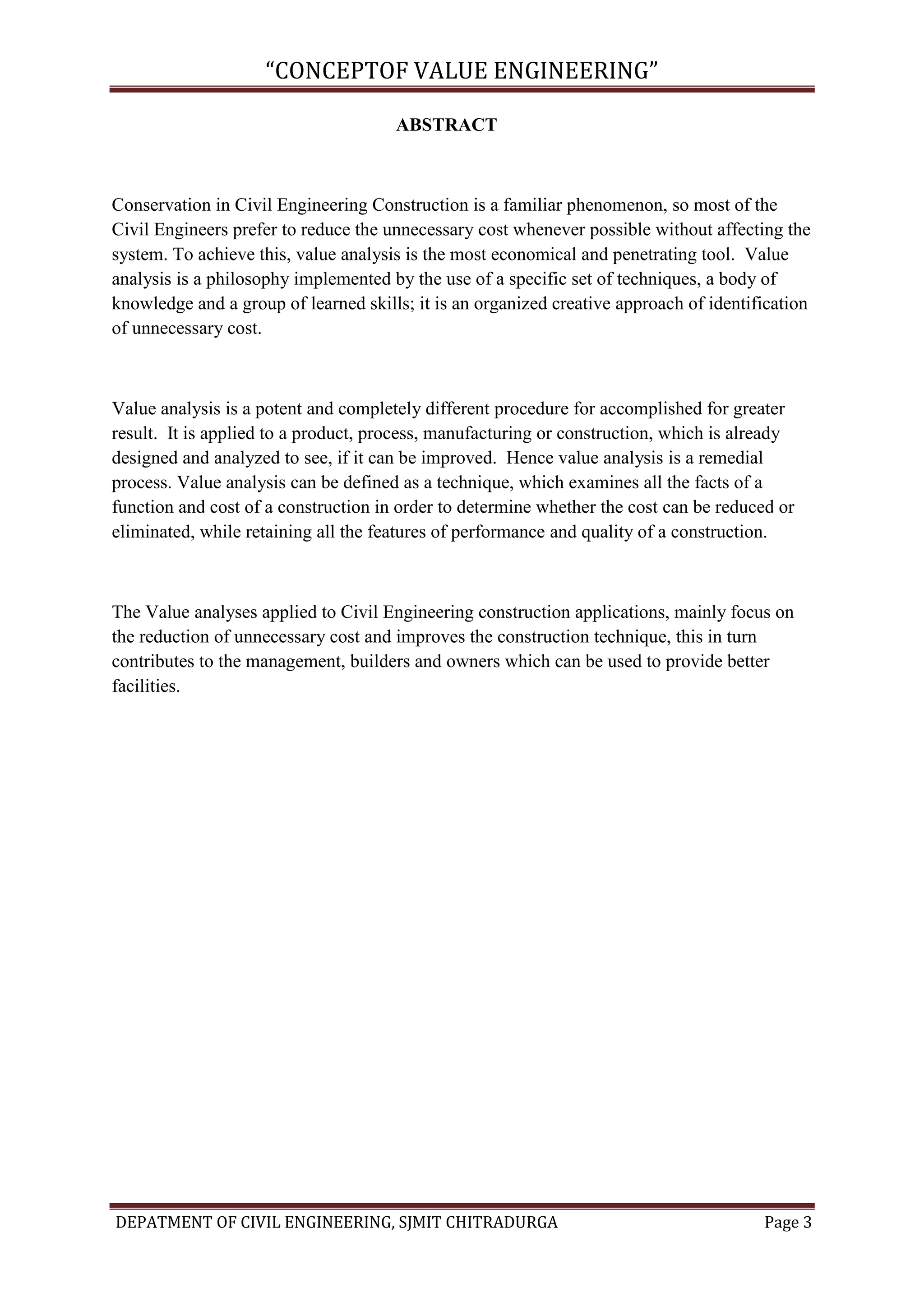 concept of value engineering-construction industry. | DOCX