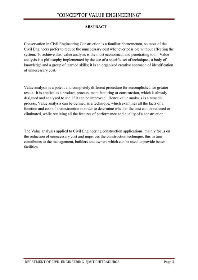 concept of value engineering-construction industry. | PDF