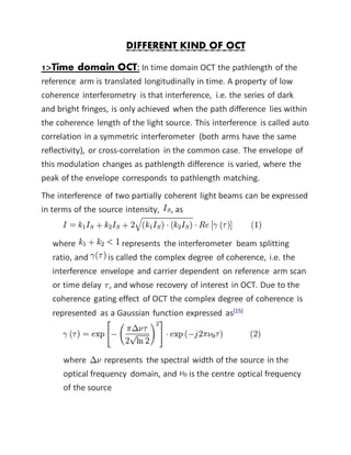 Report on EYE-OCT.(OPTICAL COHERANCE TOMOGRAPHY) | DOCX