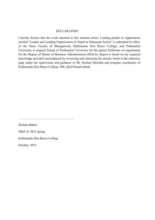 leader and leading educational sector in nepal | PDF