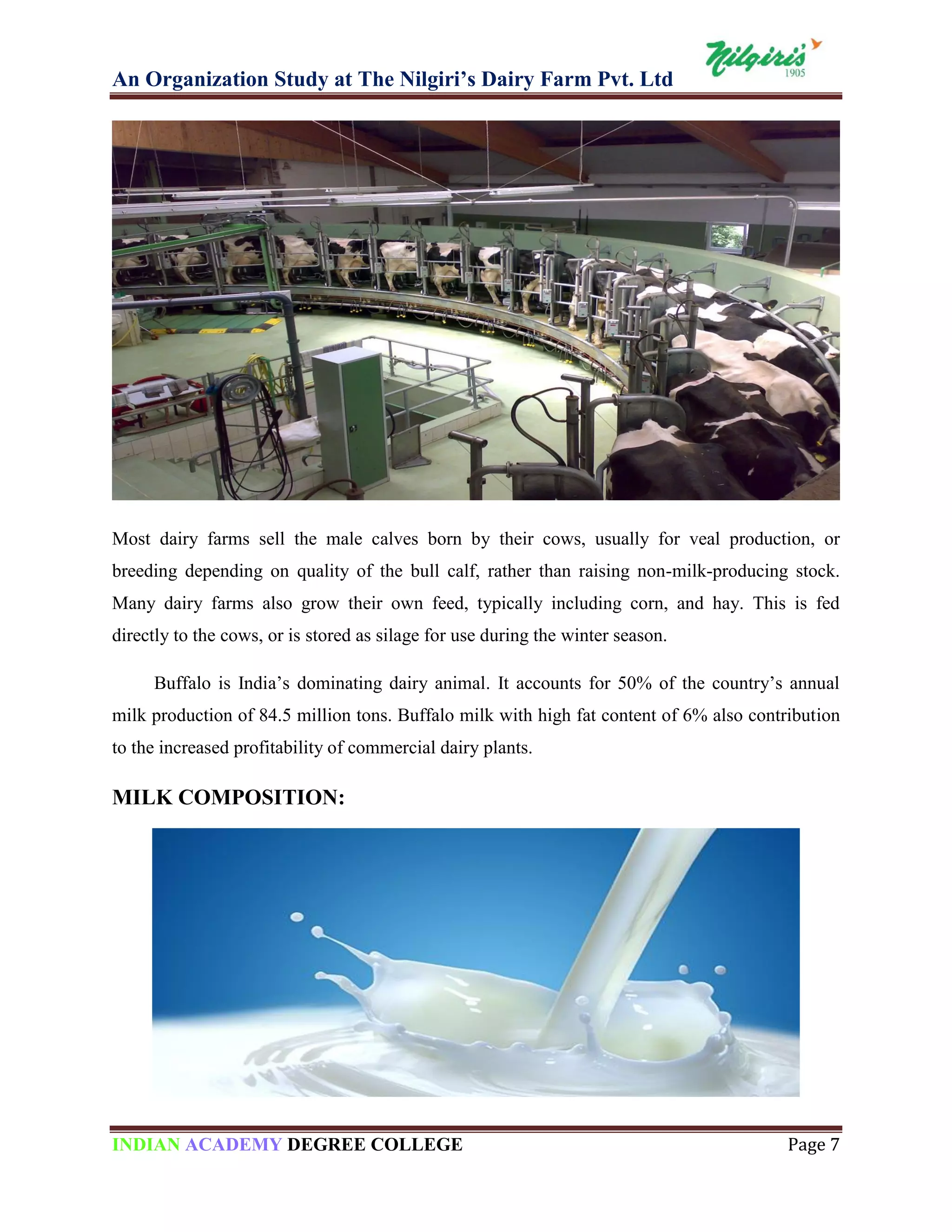An organisation study At The Nilgiri's daily Farm Pvt .Ltd