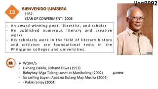 NATIONAL ARTISTSOF PHILIPPINES IN LITERATURE | PPTX