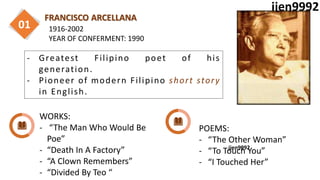 NATIONAL ARTISTSOF PHILIPPINES IN LITERATURE | PPTX