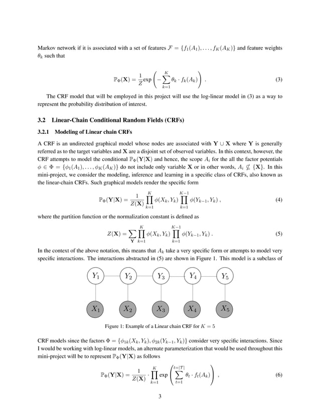 Inference & Learning in Linear Chain Conditional Random Fields (CRFs) | PDF