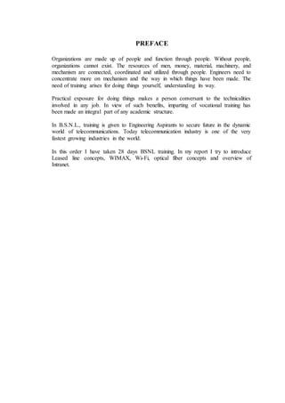 bsnl training report | DOCX