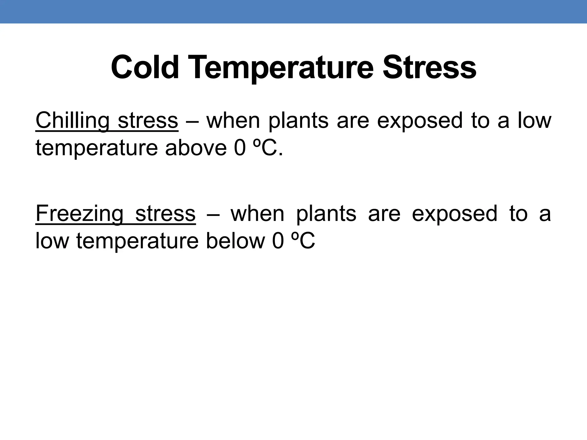 Tolerance Mechanism of Plants to cold stress | PPTX