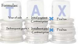 Installment Sales Method (Income Taxation | PPTX