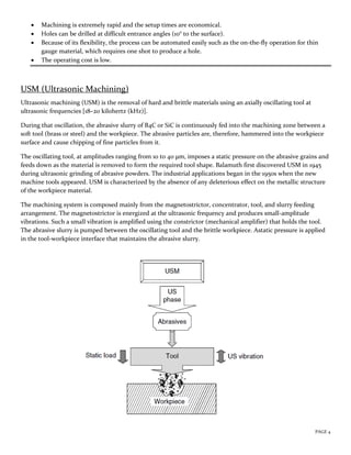 Report on EDM,LJM, USM & ECM | PDF