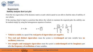 Stability analysis of a Rigid Vehicle Model | PPTX