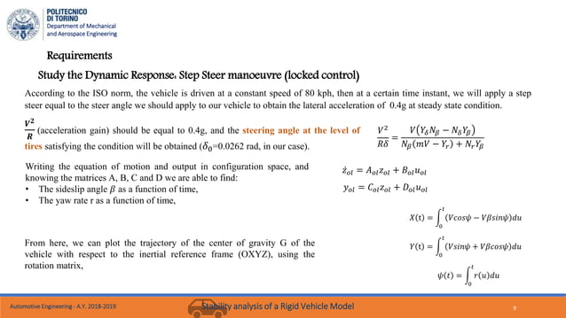 Stability analysis of a Rigid Vehicle Model | PPT
