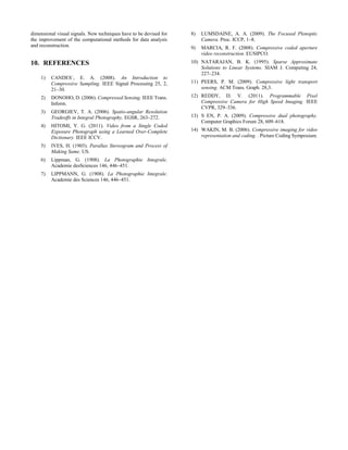 Compressive Light Field Photography using Overcomplete Dictionaries and Optimized Projections | PDF
