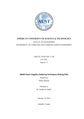 Electric Circuits 1 lab report | DOCX