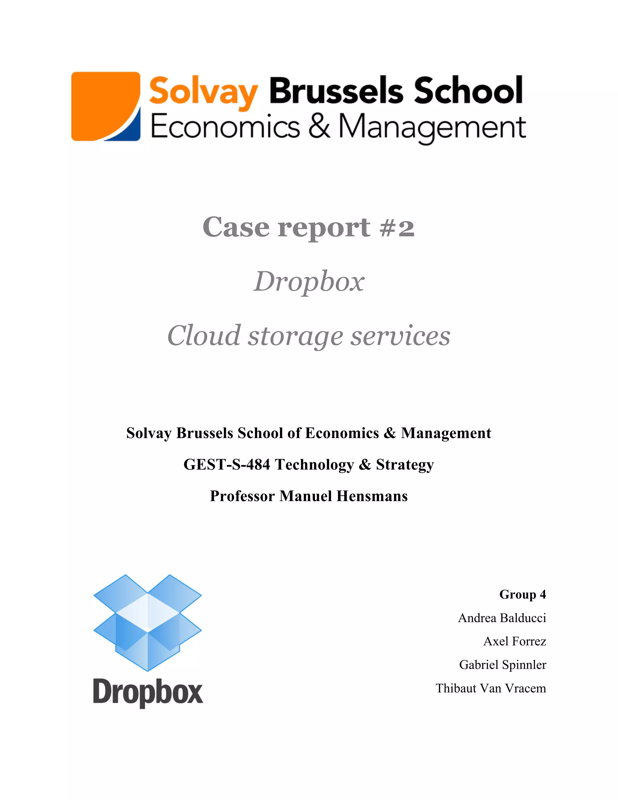 Report 2 - What is the future of dropbox? | PDF